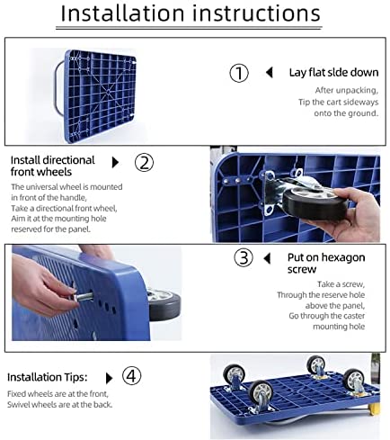 Foldable Push Hand Cart with 360 Degree Swivel Wheels – RadeWay