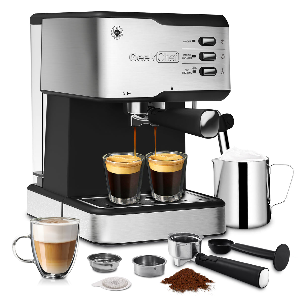 Chef Espresso Machine, Espresso and Cappuccino latte Maker – RaDEWAY