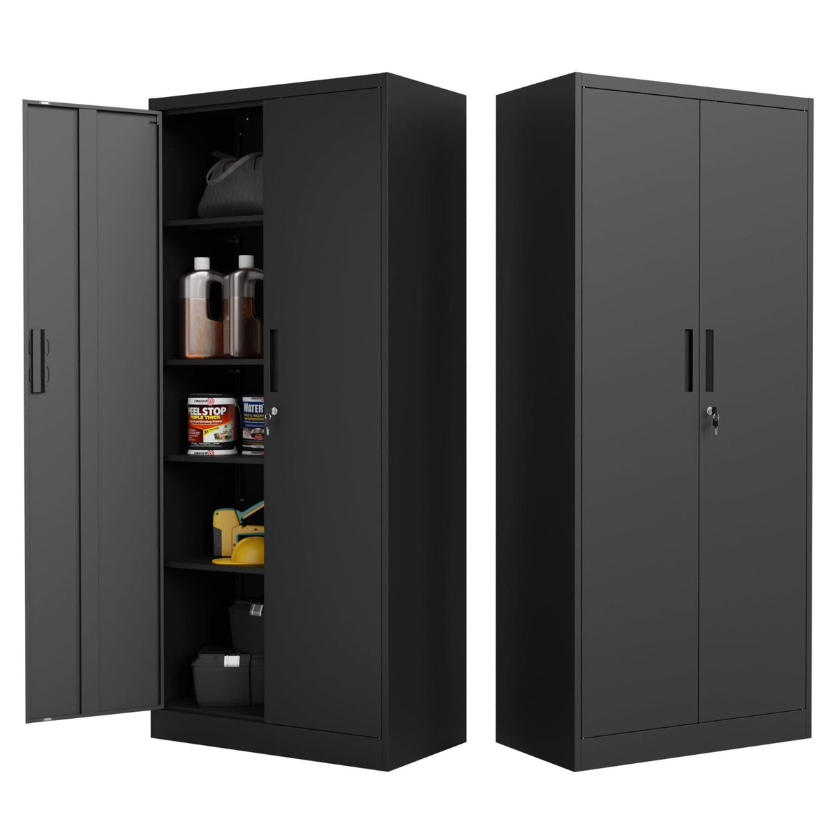 RaDEWAY Large Metal Storage Cabinet with Locking Doors and Adjustable